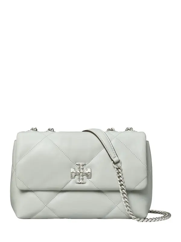 Tory Burch Kira Diamond Quilted Leather Shoulder Bag - Light Titanium
