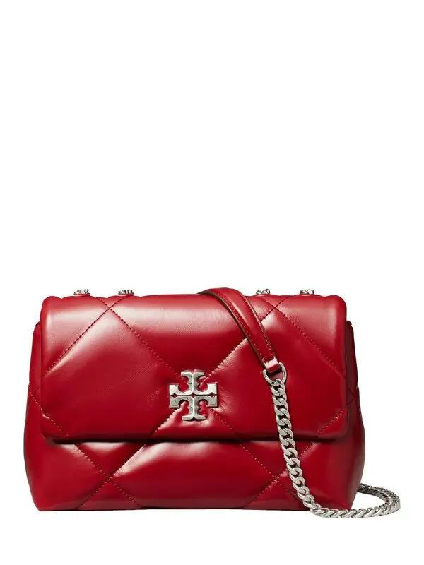 Tory Burch Kira Diamond Quilted Leather Shoulder Bag - Red
