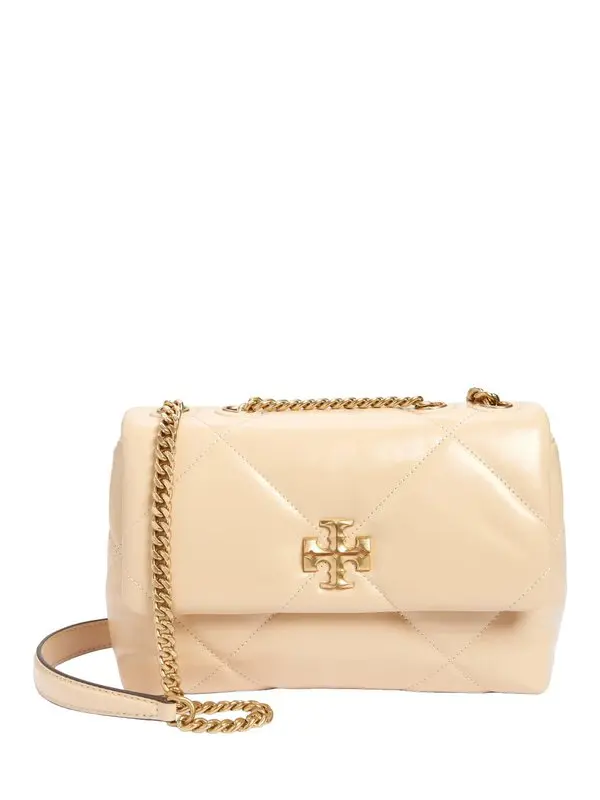 Tory Burch Kira Diamond Quilted Leather Shoulder Bag - Vanilla Soft Serve