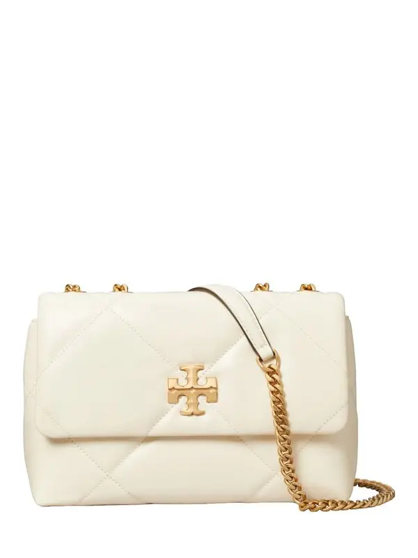 Tory Burch Kira Diamond Quilted Leather Shoulder Bag - Warm White