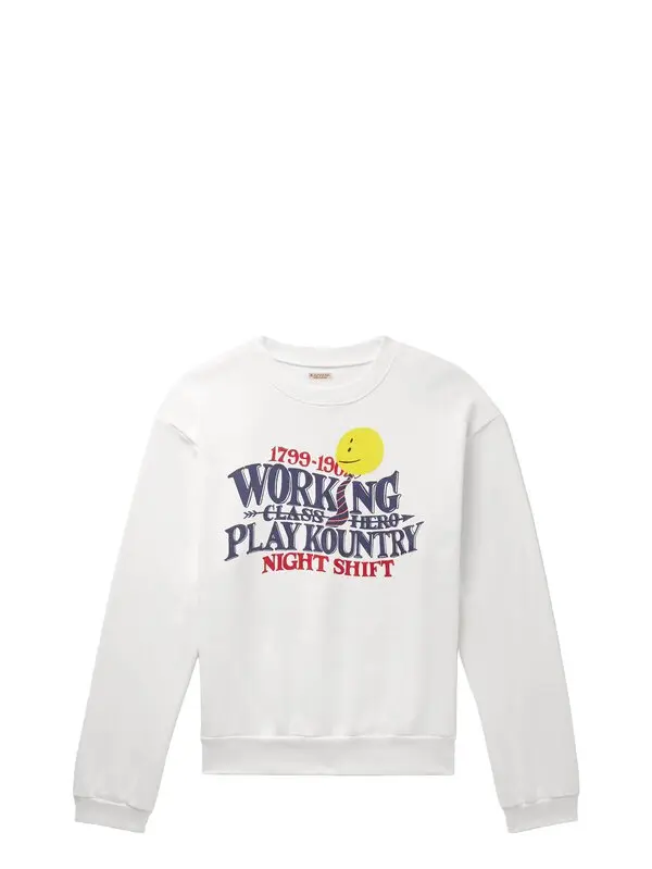 Kapital Printed Cotton-jersey Sweatshirt - White