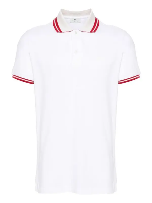 Etro Pegaso-embroidered Polo Shirt - White