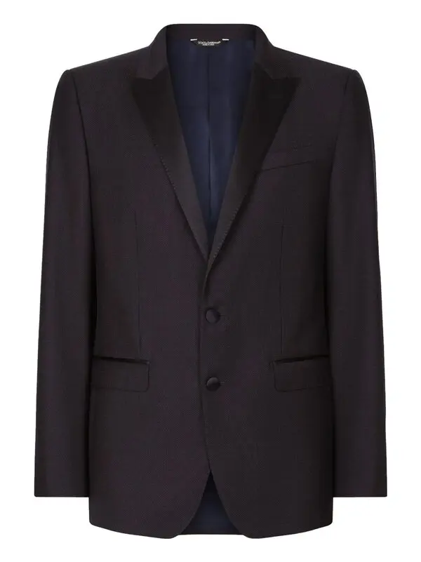 Dolce & Gabbana Contrasting Lapels Two-piece Suit - Black