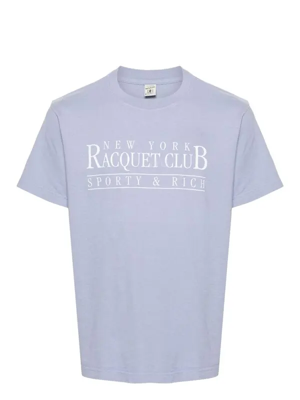 SPORTY & RICH Ny Racquet Club Cotton T-shirt - Blue