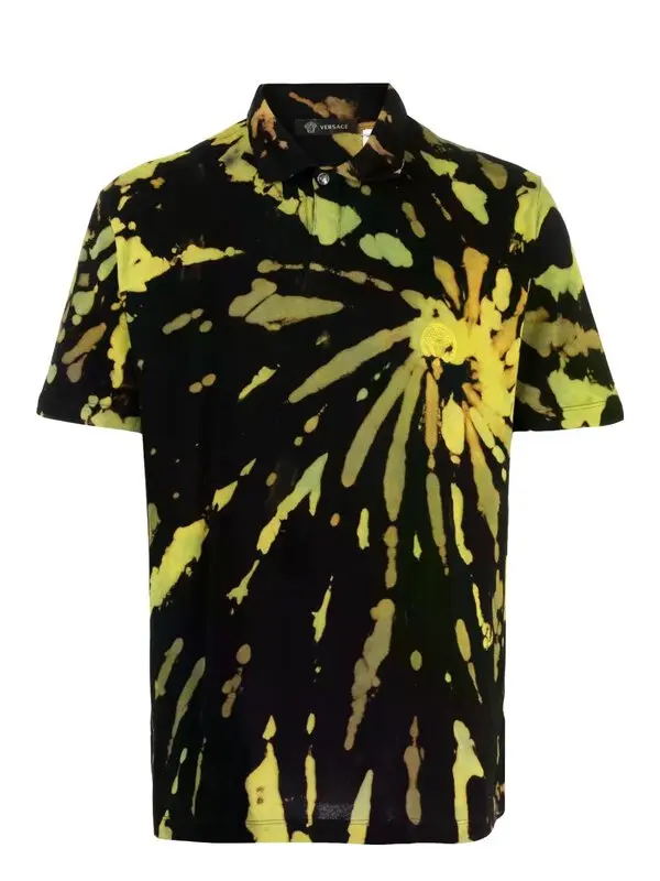 STAIN SHADE Medusa Head Tie-dye Polo Shirt - Black