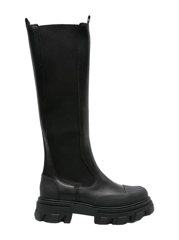 GANNI Knee-high Chelsea Boots - Black