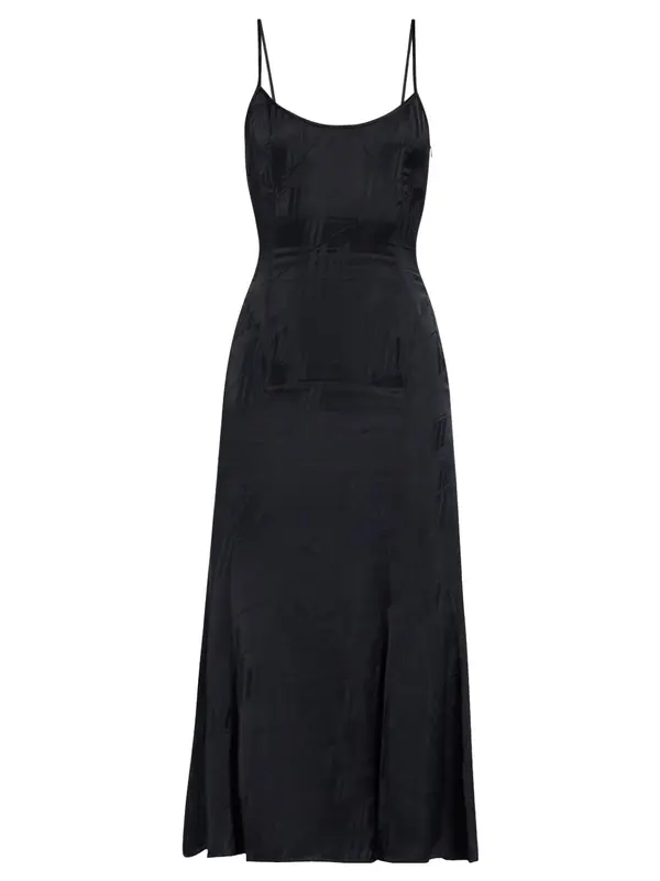 Attico Logo-jacquard Satin Midi Dress - Black