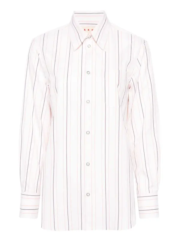 Marni Striped Cotton Shirt - Neutrals