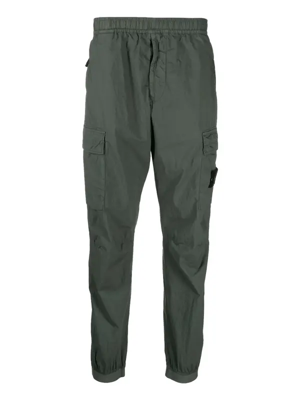 Stone Island Compass-badge Tapered Cargo Trousers - Green