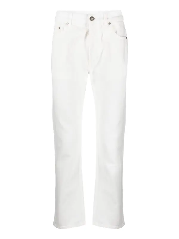 Palm Angels Logo-embossed Straight Jeans - White