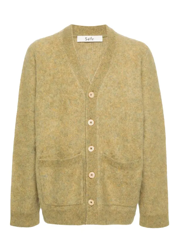 Séfr Kaito Brushed Cardigan - Green