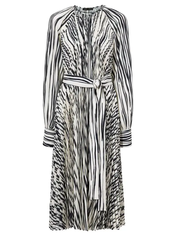 Proenza Schouler Carol Stripe-print Pleated Dress - Neutrals