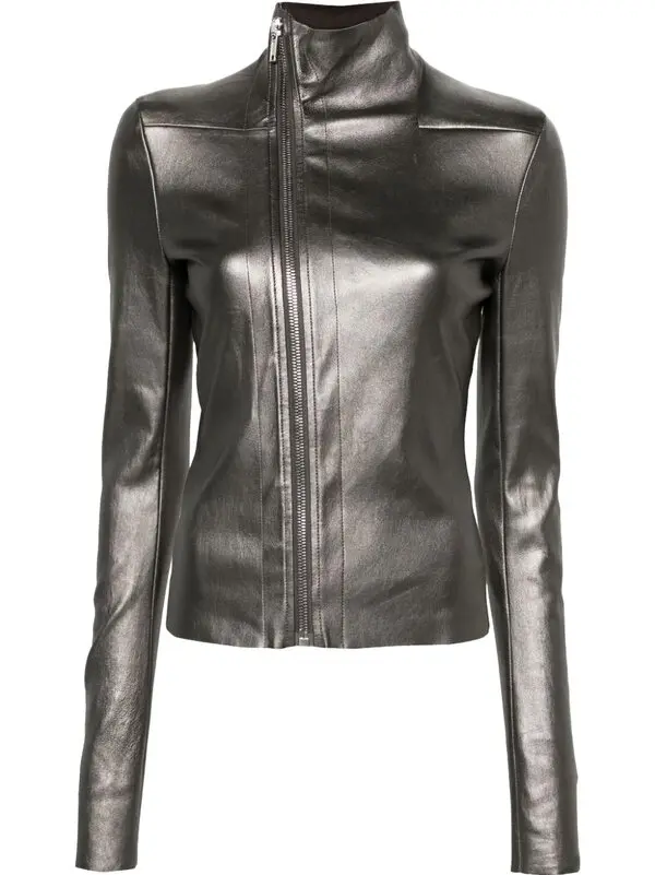 Rick Owens Gary Metallic-leather Jacket - Silver