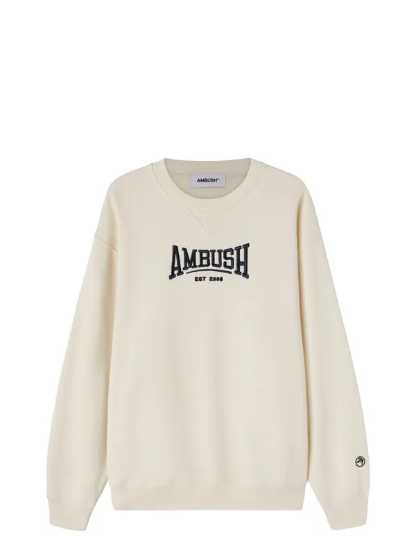 AMBUSH Logo-embroidered Organic-cotton Sweatshirt - White
