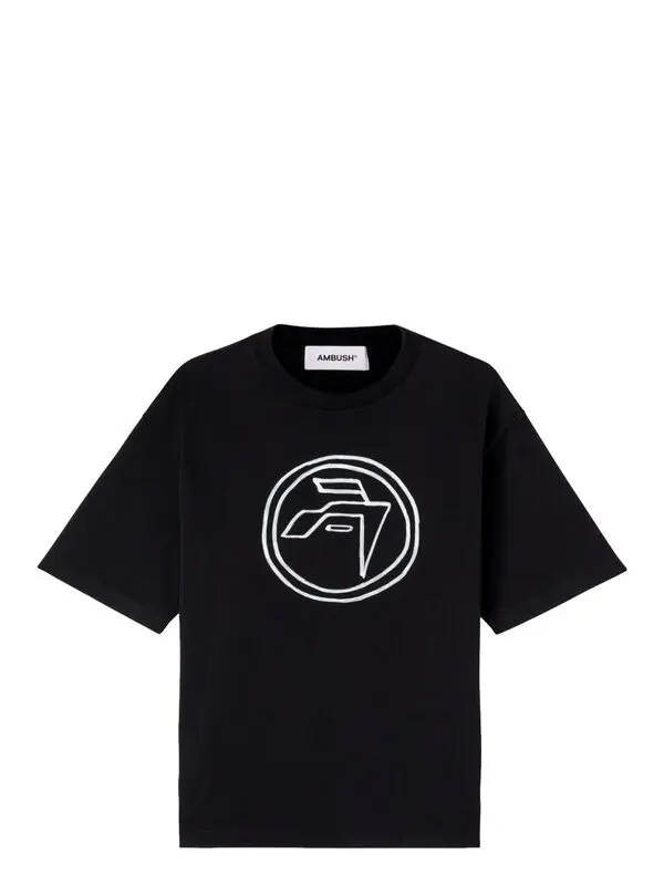 AMBUSH Emblem-print Organic-cotton T-shirt - Black
