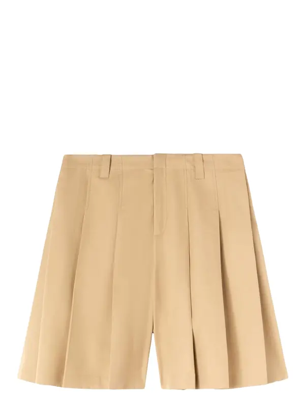 AMBUSH Pleated Cotton Shorts - Brown