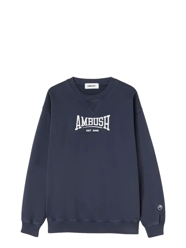AMBUSH Logo-embroidered Organic-cotton Sweatshirt - Blue