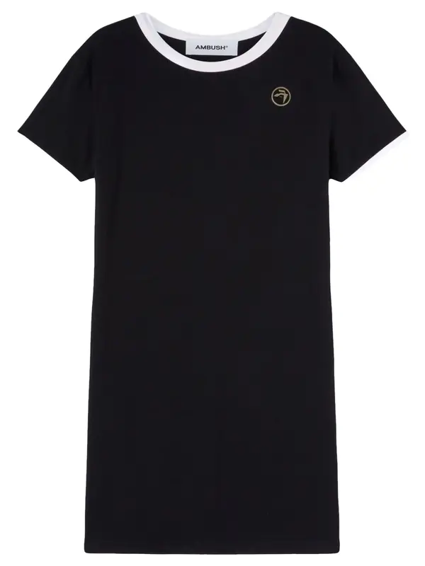 AMBUSH Contrast-trim Ribbed Minidress - Black