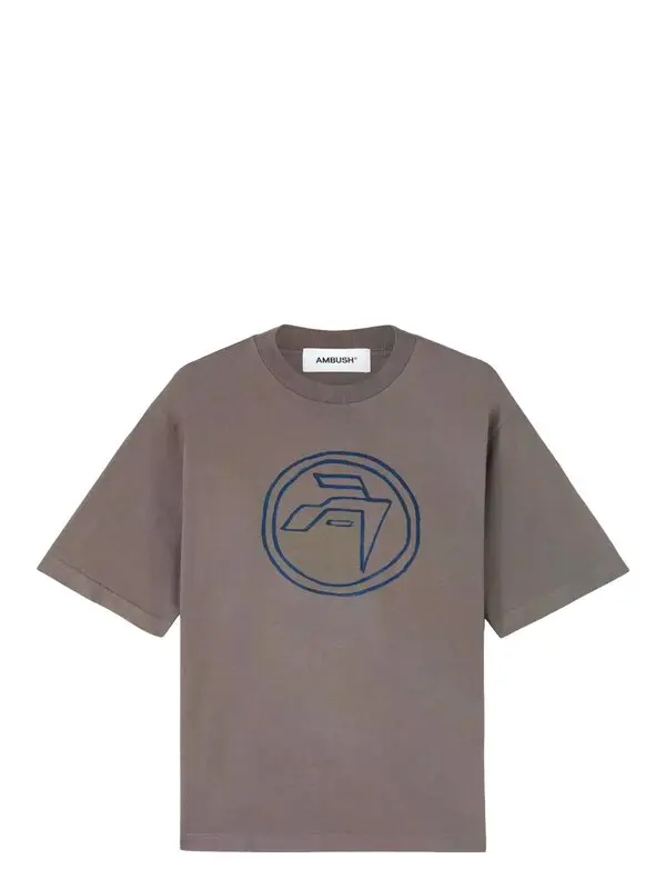 AMBUSH Emblem-print Organic-cotton T-shirt - Grey