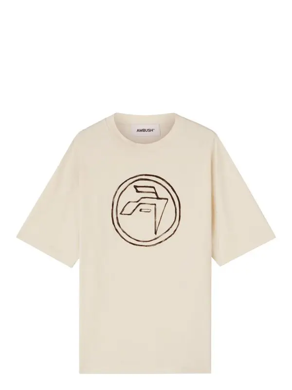 AMBUSH Emblem-print Organic-cotton T-shirt - Neutrals