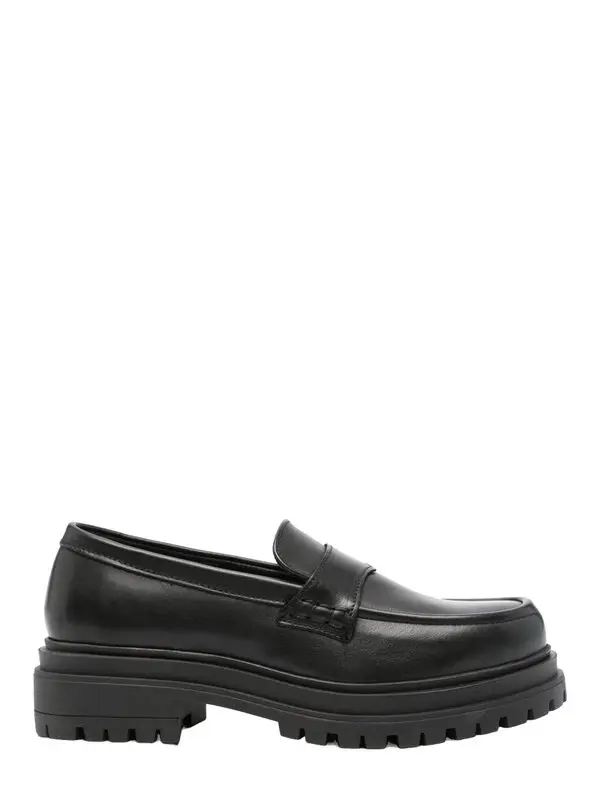 ALOHAS Obsidian Leather Loafers - Black
