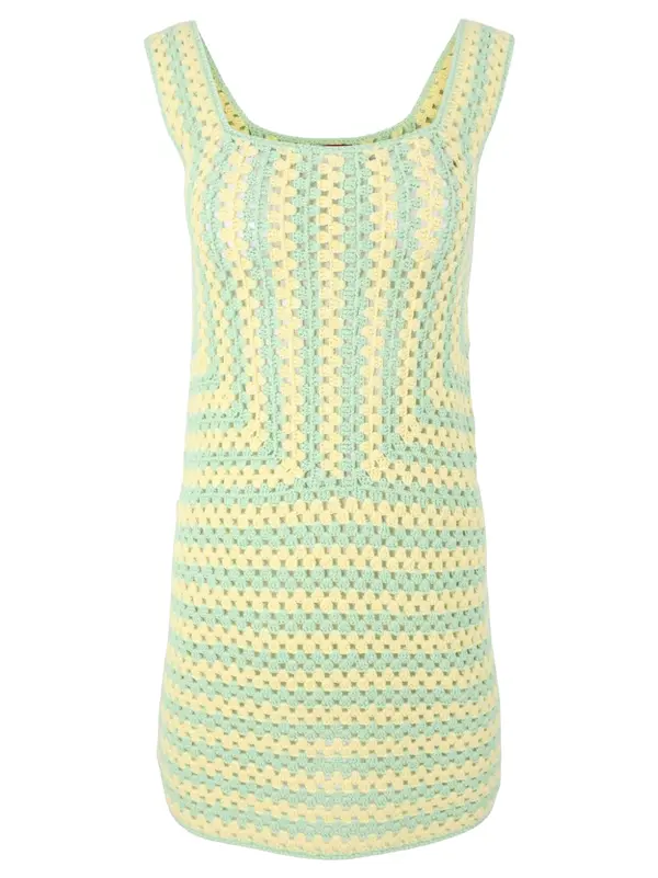 Staud Crochet-knit Dress - Green