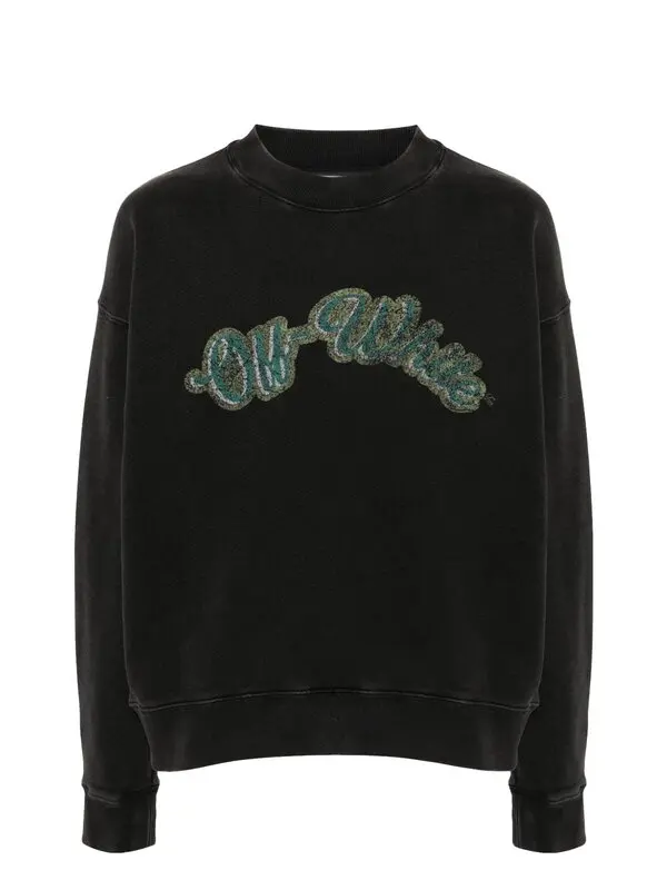 Off-White Bacchus-print Cotton Sweatshirt - Black