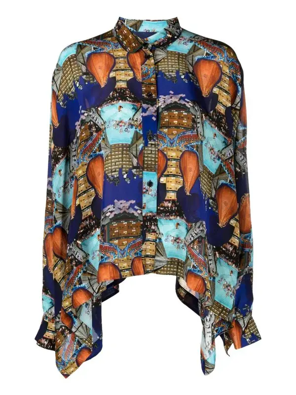 Henrik Vibskov Collage-print Shirt - Blue