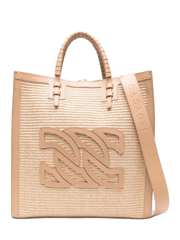 Casadei Beaurivage Raffia Tote Bag - Brown