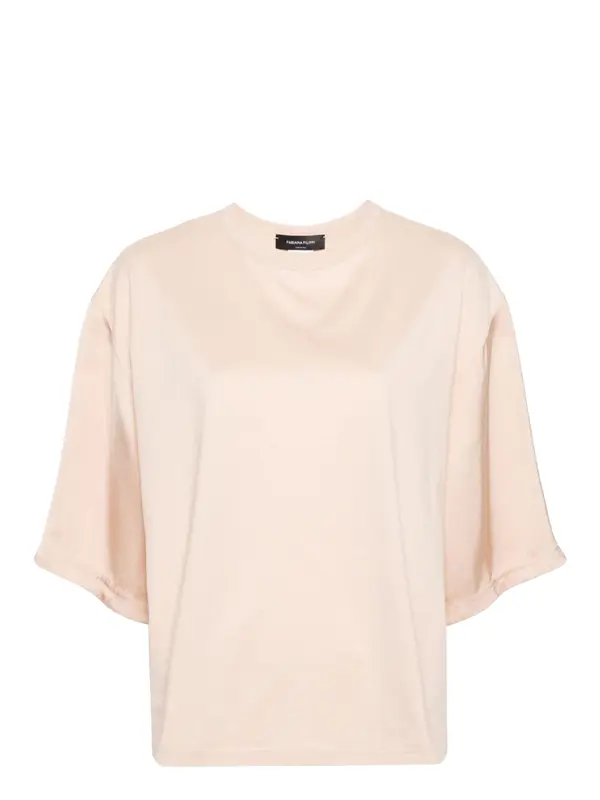Fabiana Filippi Satin-detailed T-shirt - Neutrals