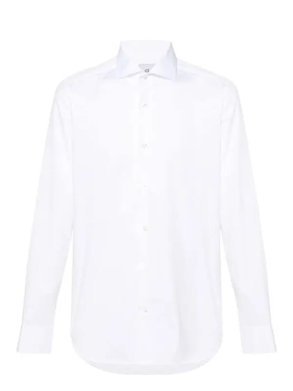 D4.0 Plain Cotton Shirt - White