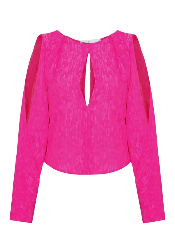 IRO PARIS Maurita Plissé Blouse - Pink