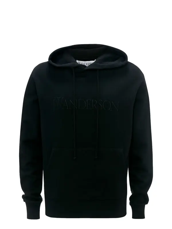 JW Anderson Logo-embroidered Hoodie - Black