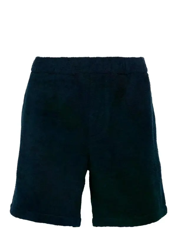 Prada Logo-plaque Cotton Shorts - Blue