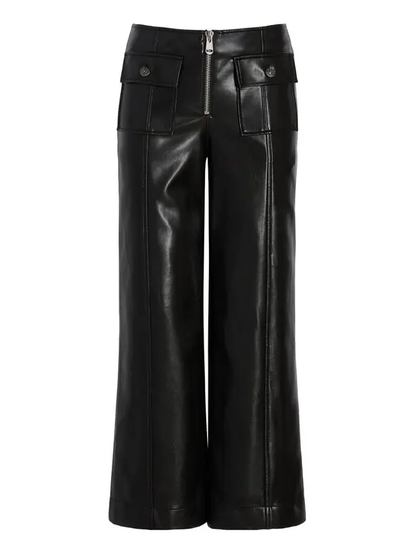 Cinq À Sept Faux-leather Bootcut Trousers - Black