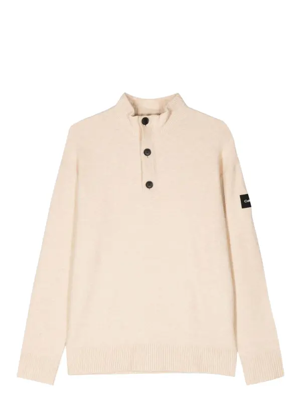 Calvin Klein Appliqué Brushed Jumper - Neutrals
