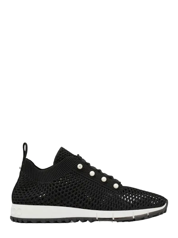 JIMMY CHOO Veles Pearl-embellished Sneakers - Black