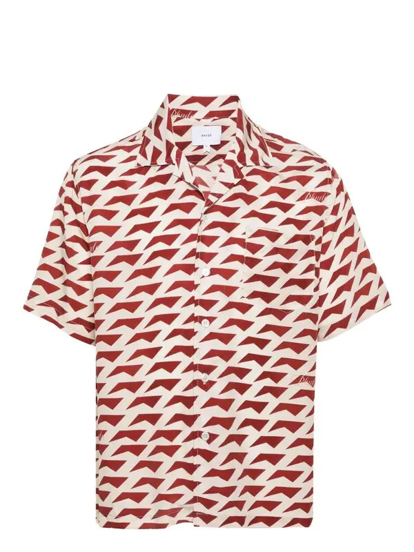 Rhude Geometric-pattern Silk Shirt - Red