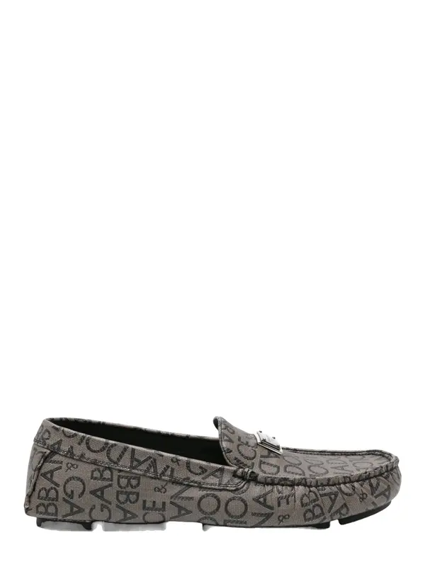 Dolce & Gabbana Logo-jacquard Canvas Loafers - Grey