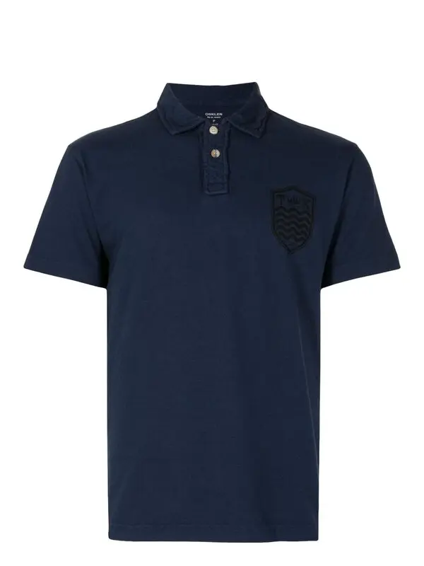 OSKLEN Graphic-print Cotton Polo Shirt - Blue