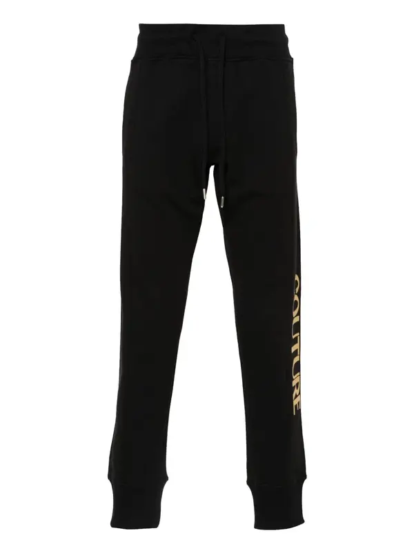 Versace Logo-print Cotton Track Pants - Black