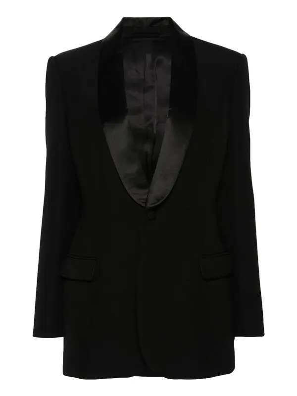 Wardrobe.NYC Single-breasted Wool Blazer - Black