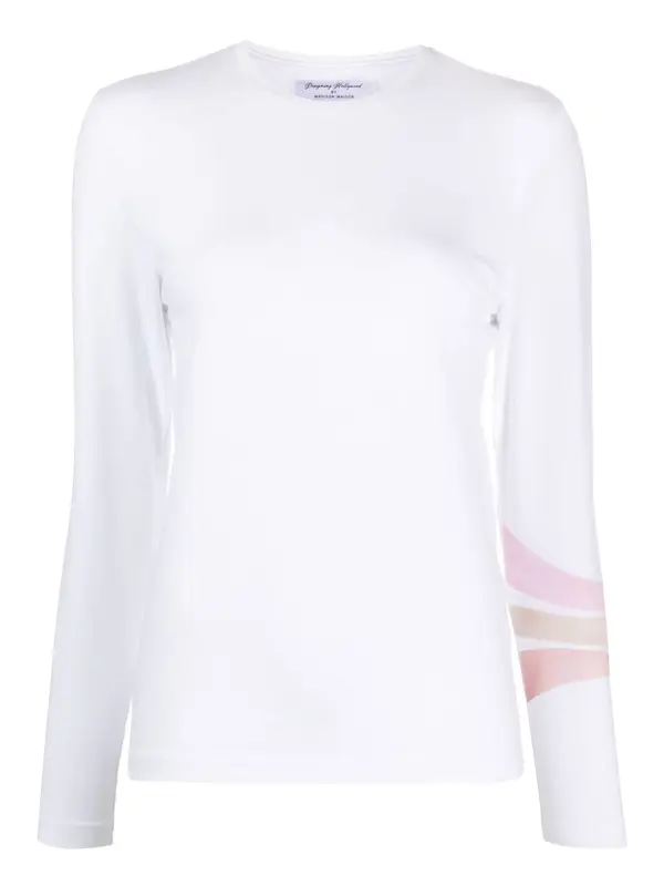 MADISON.MAISON 3-stripe Long-sleeved T-shirt - White