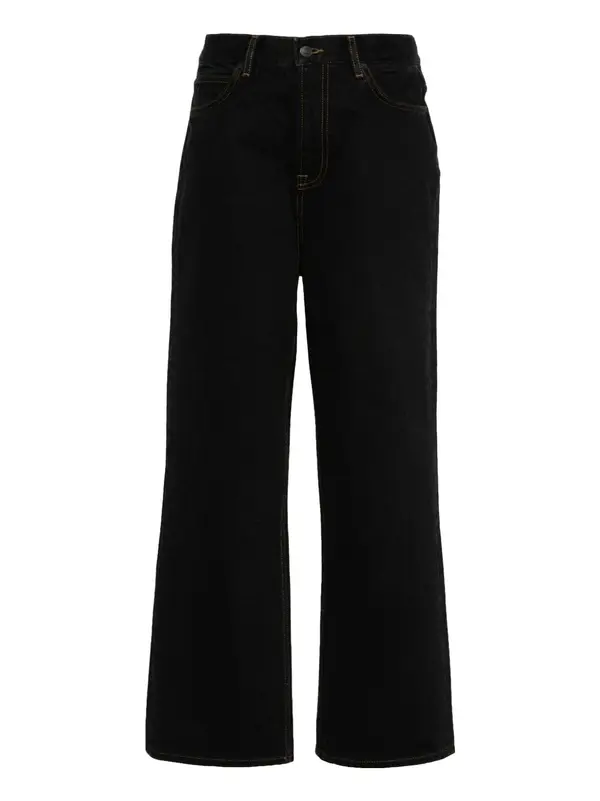 Wardrobe.NYC Logo-patch Wide-leg Jeans - Black
