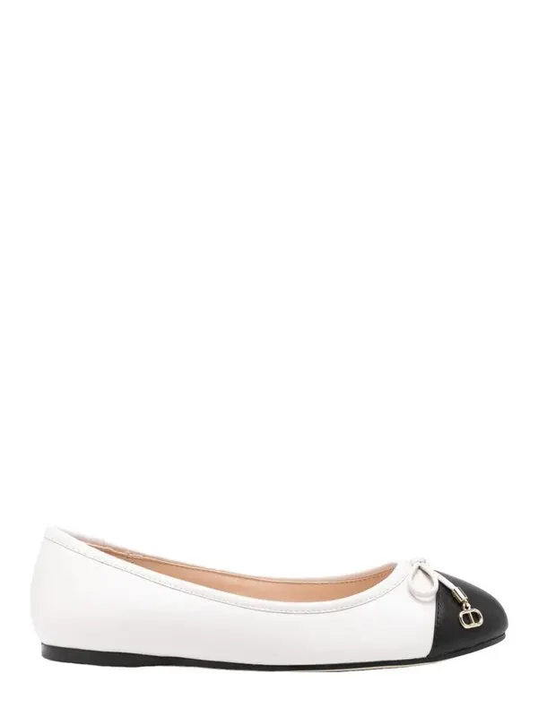 TWINSET Two-tone Ballerina Shoes - White