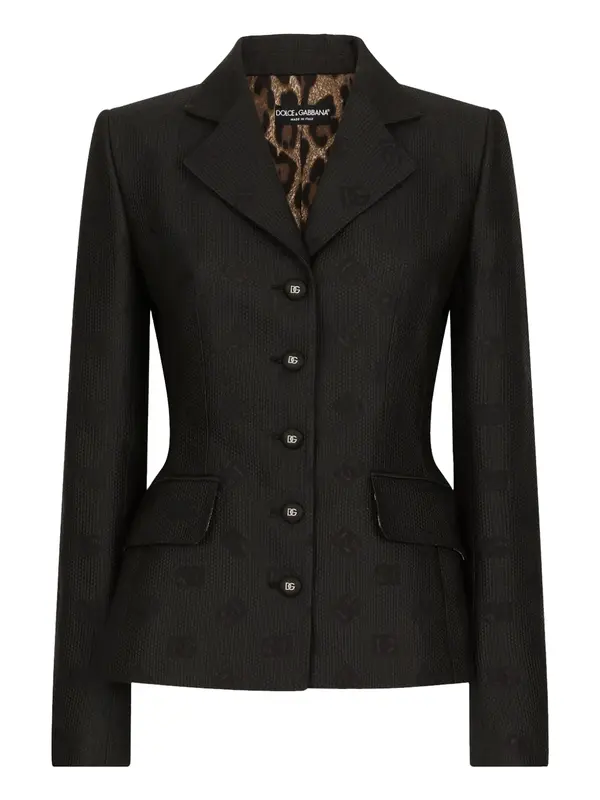 Dolce & Gabbana Logo-jacquard Blazer - Black