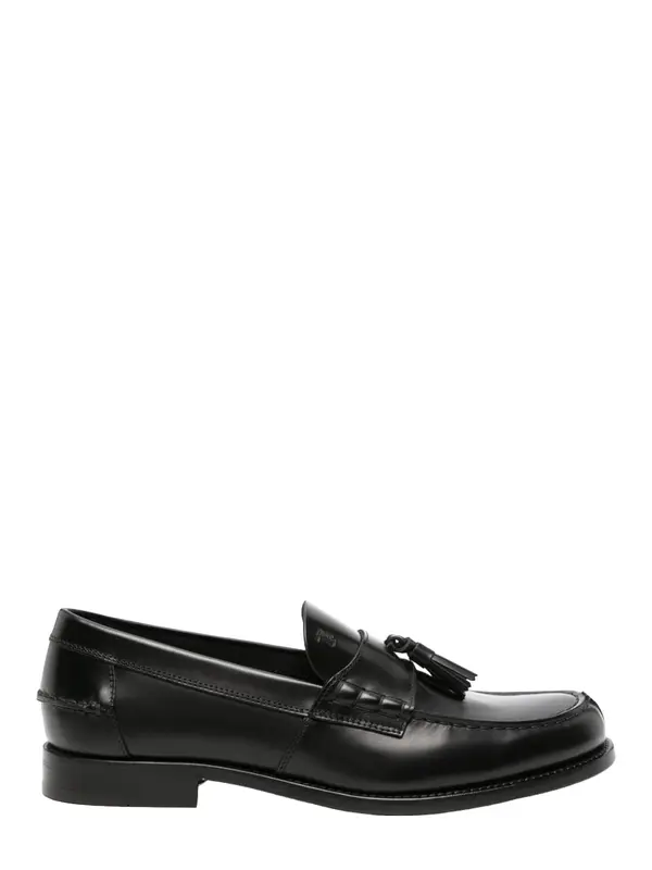 TOD'S Tassel-embellished Leather Loafers - Black