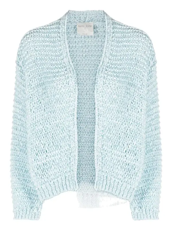 FORTE_FORTE Open-knit Cardigan - Blue