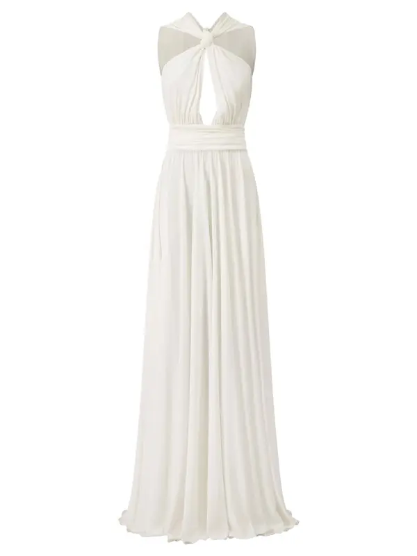 Giambattista Valli Laced Knot-detail Maxi Dress - White