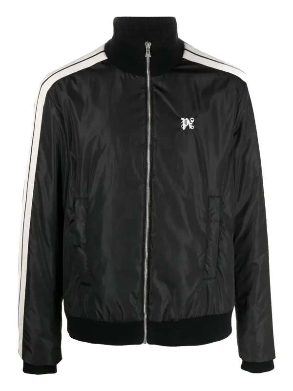 Palm Angels Monogram-embroidered Padded Bomber Jacket - Black
